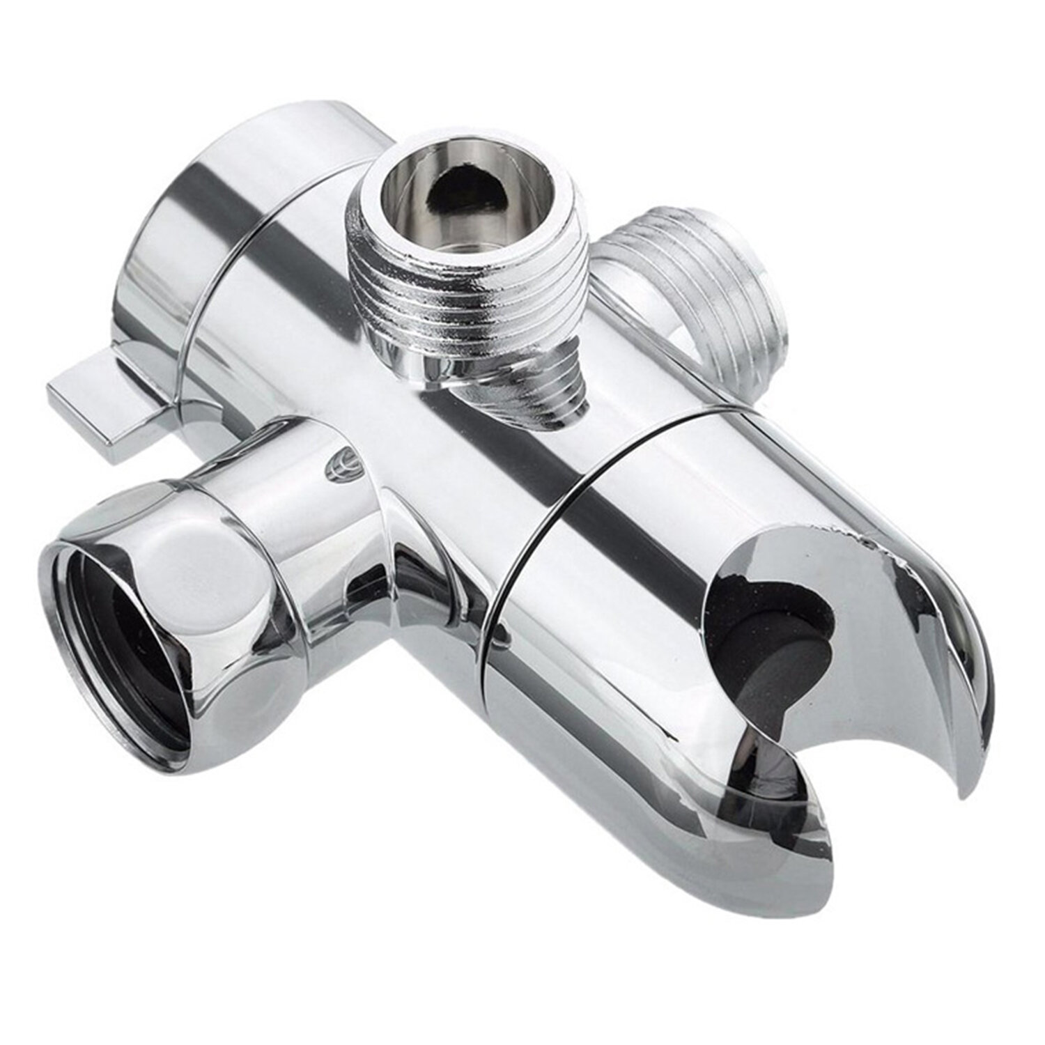 3-Way Shower Diverter Valve Mount G1/2 Handheld Shower Arm Diverter Splitter Polished Chrome Silver Bathroom Shower System Replacement Part Attachment Type 1 Type 2 ABS Material 70℃ Working Temperature 8*4*4cm 6.5*4*4cm 75g 63g