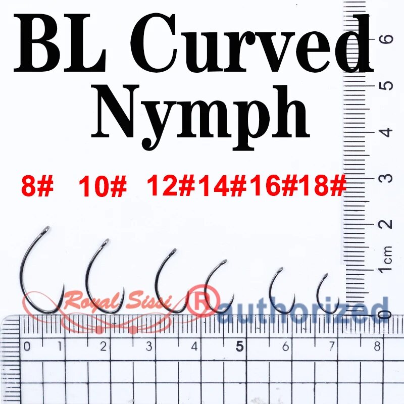 Royal Sissi Крючки для форели, Barbless Curved Nymph, Черный, 12