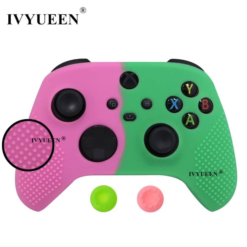 Защитный силиконовый чехол IVYUEEN для контроллера Xbox Series X S Pink Green