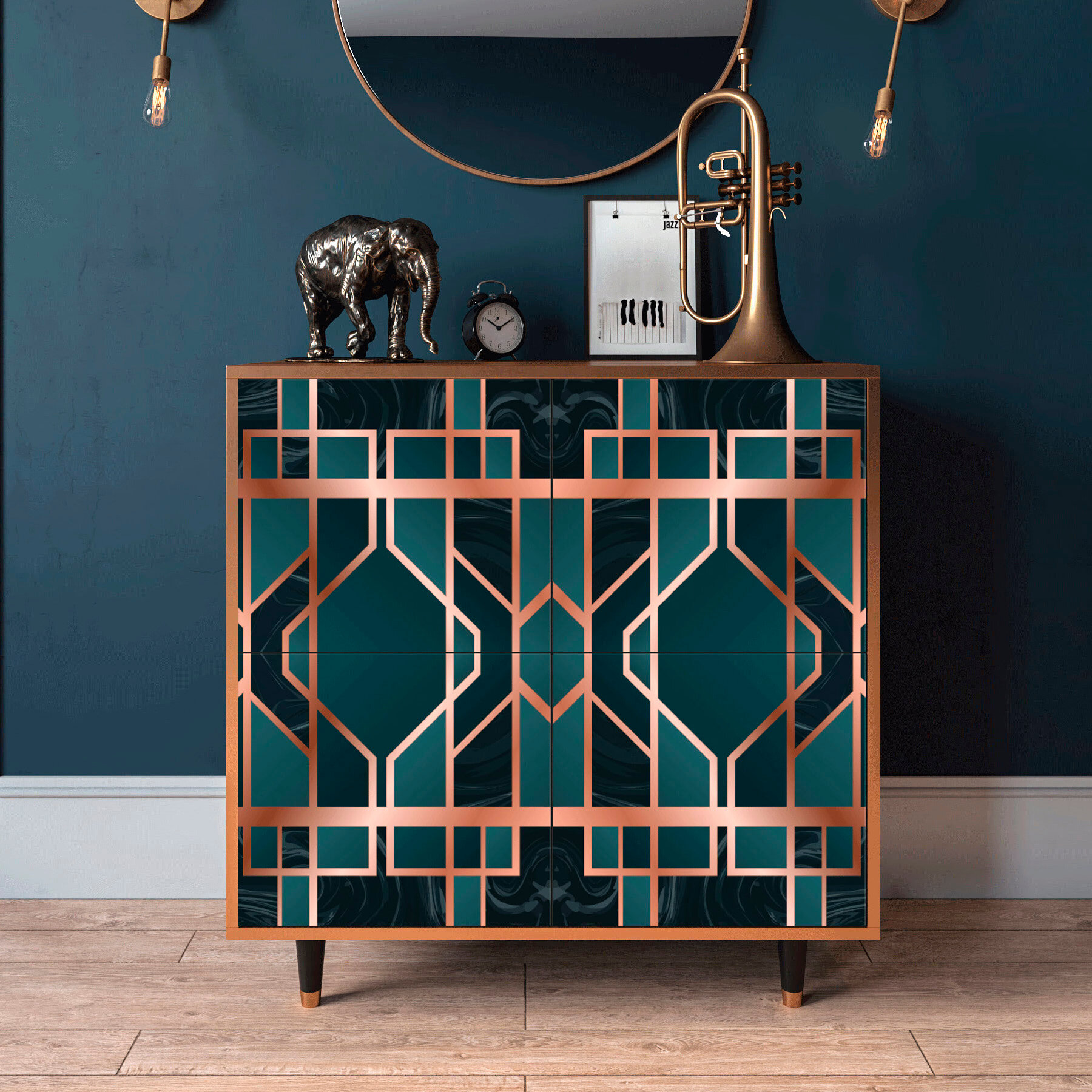 Комод - STORYZ - BS3 Emerald Metro, Размер - 94 x 96 x 48 см, Цвет корпуса - Орех