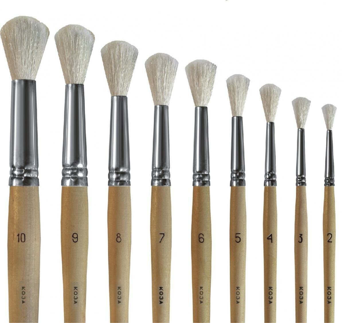 Кисть круглая №4 из волоса козы, для рисования, серия 'Школьник'