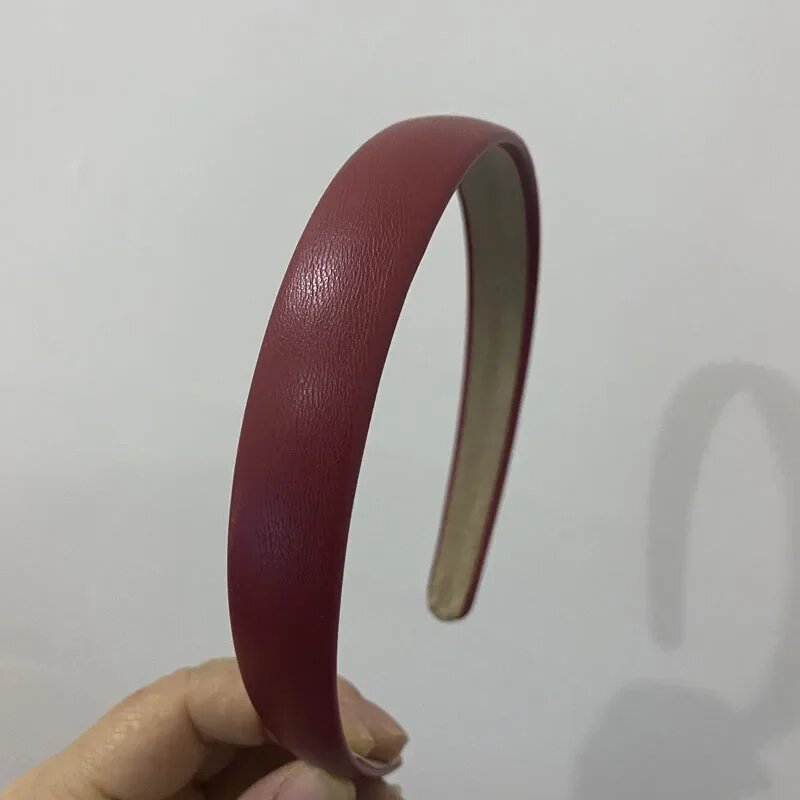 Повязка на голову, искусственная кожа, бордовая