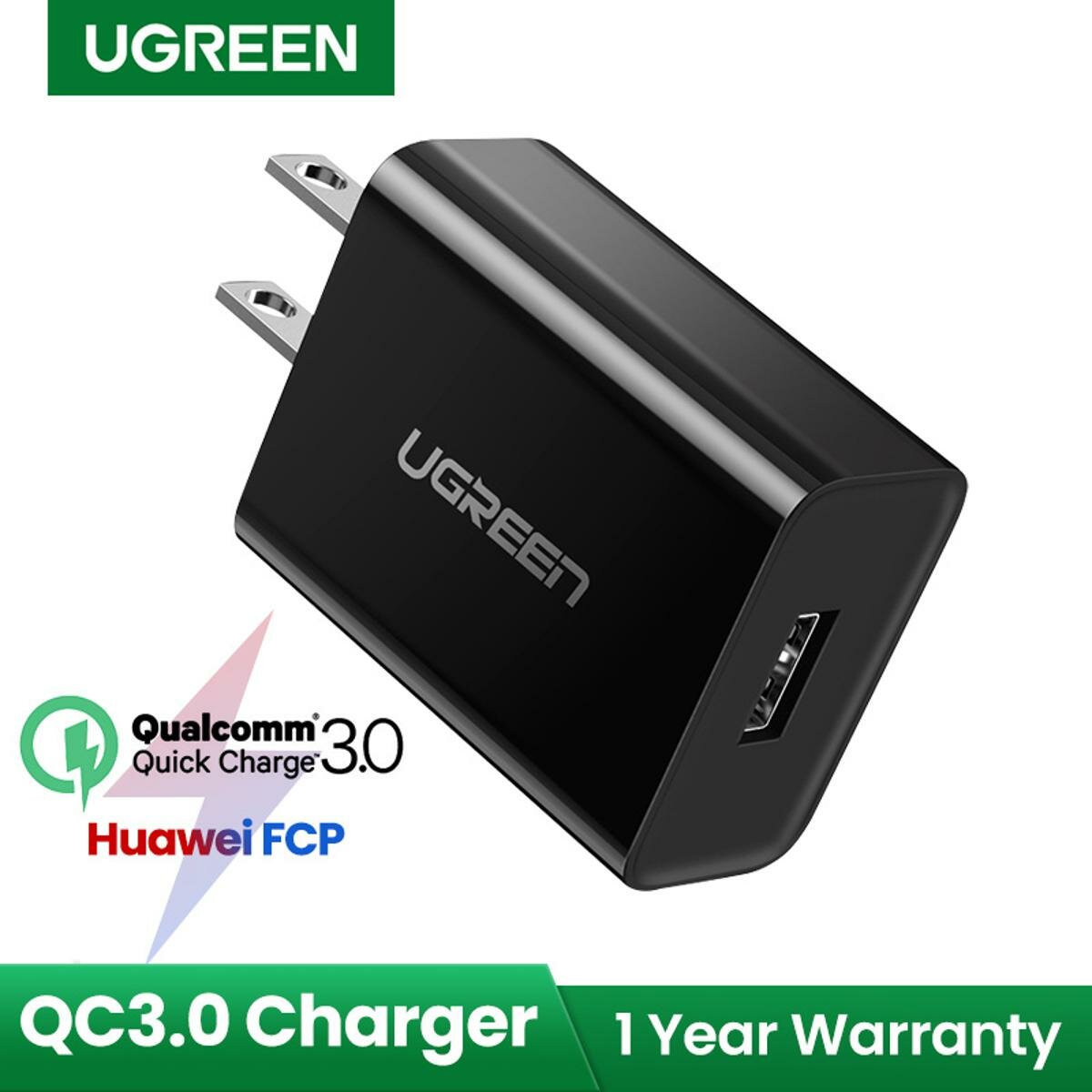 UGREEN Qualcomm сертифицированный Quick Charge 3.0 QC 18W USB зарядное устройство адаптер QC3.0 быстрое настенное зарядное устройство зарядное устройство для мобильного телефона Samsung s10 Huawei Xiaomi iPhone
