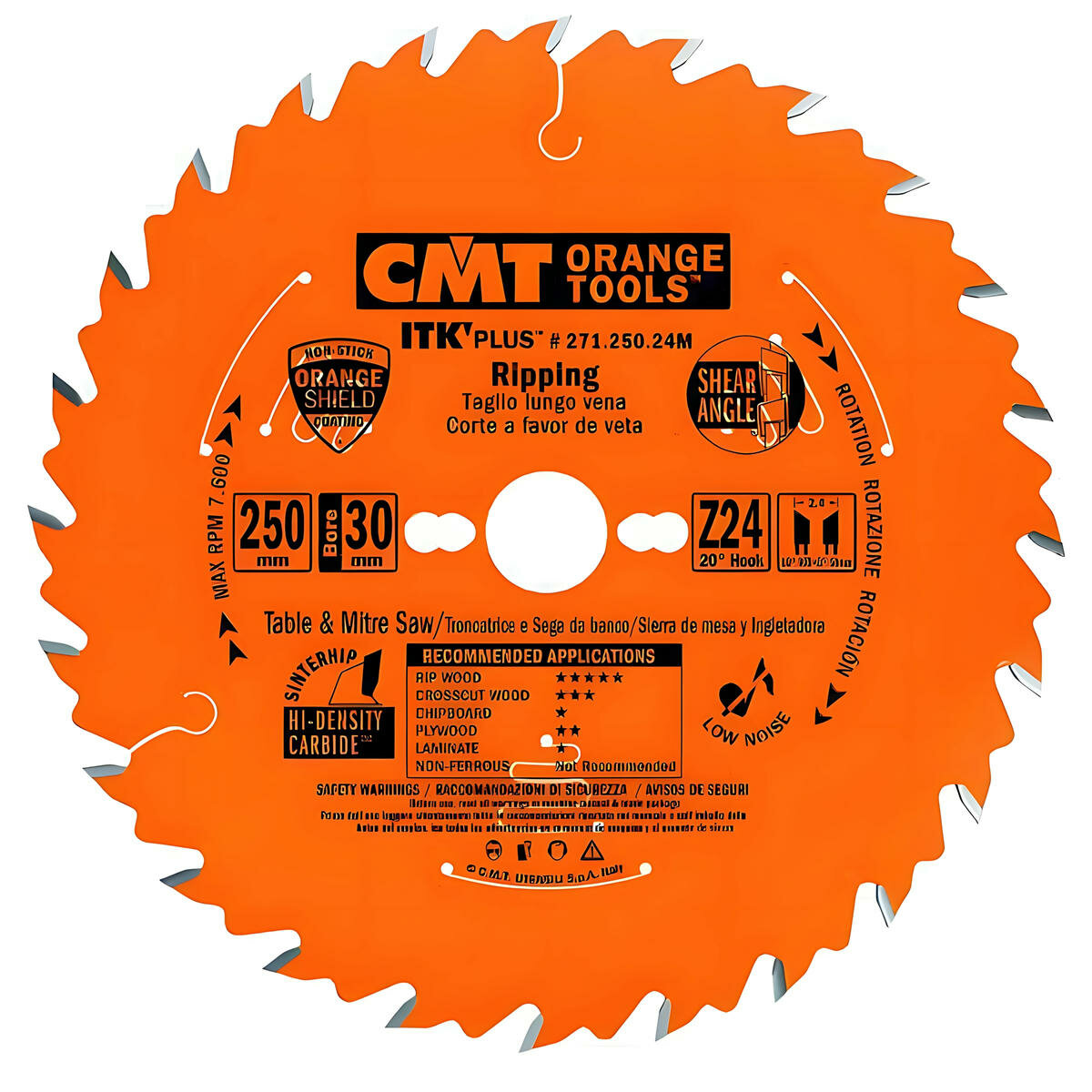 Диск пильный 160 x 1.7 х 20/16 мм 24T (ламинат) CMT 271.160.24H