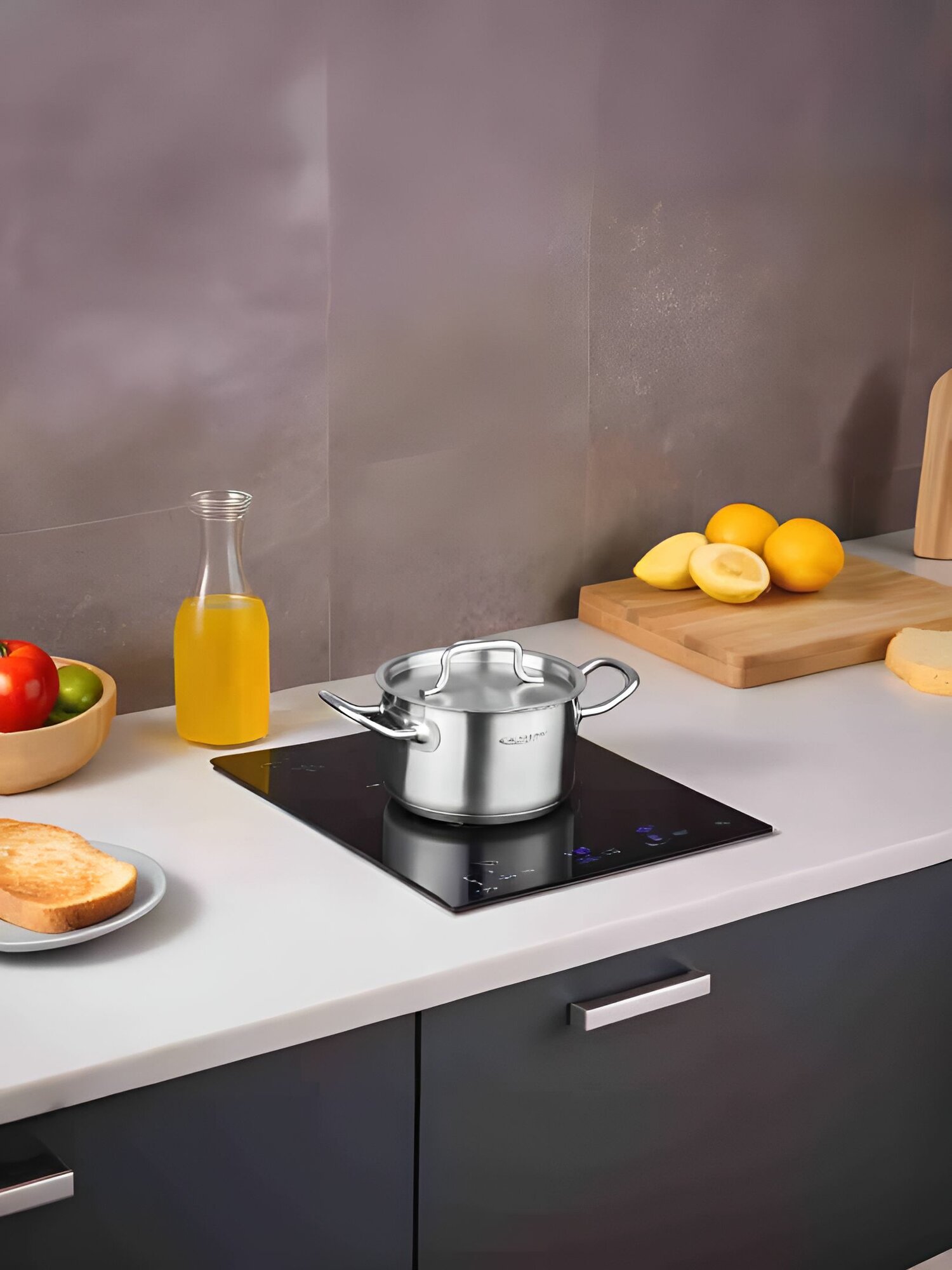 Кастрюля Катунь общепит-шеф 1 л из нержавеющей стали, ТРС, капсульное дно, с крышкой