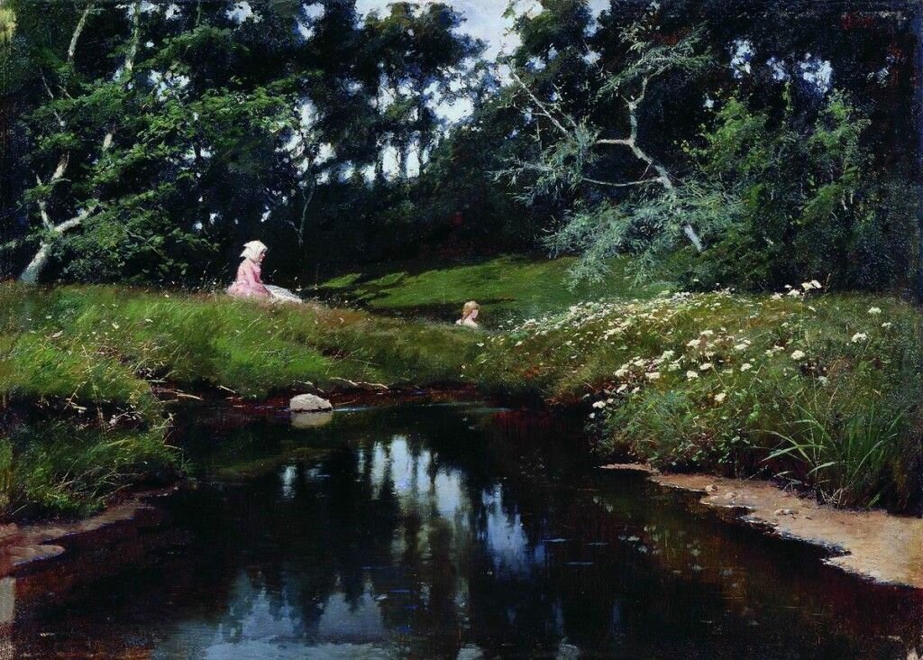 Картина Ендогурова Ивана У пруда 80х57 см