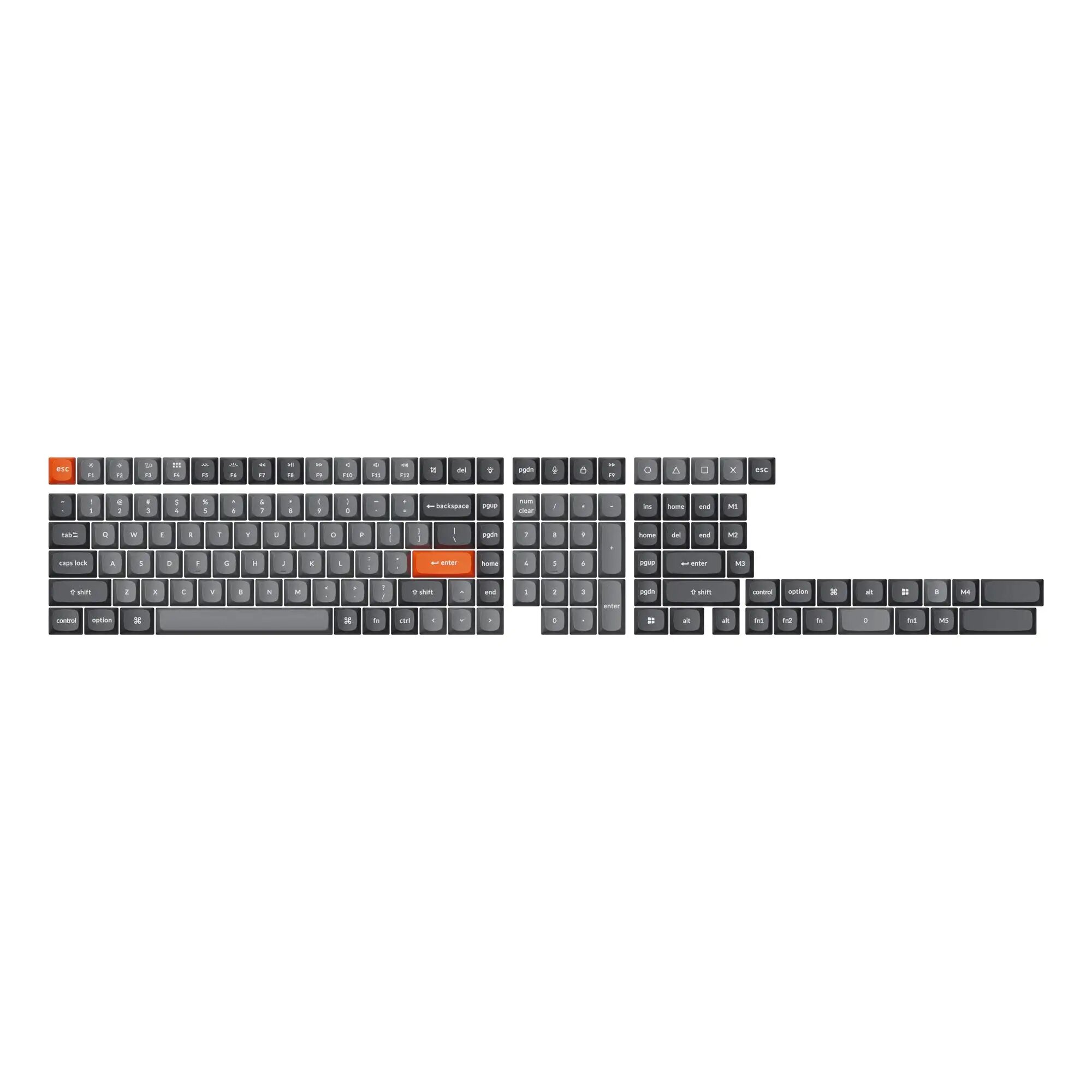Keychron Double Shot PBT OSA Колпачки для механической клавиатуры Grey