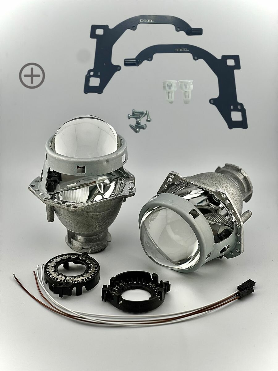 Би-Ксенон линзы тип HELLA 3R для BMW 3 F30 дорест. 2011-2016 ZKW без AFS (линзы+рамки) ближнего и дальнего света в автомобильные фары / Би ксеноновые модули комплект 2шт