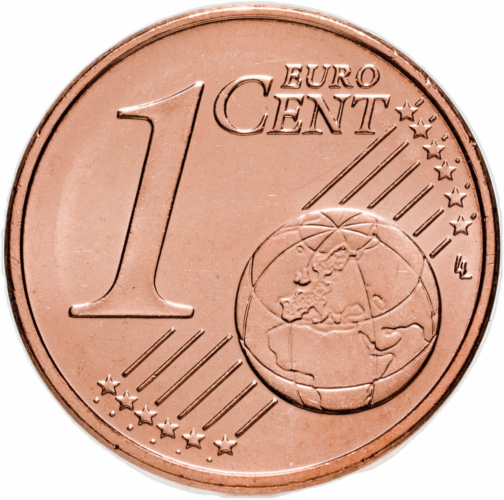 Испания 1 евро цент cent 2017, Сталь, в сохранности UNC