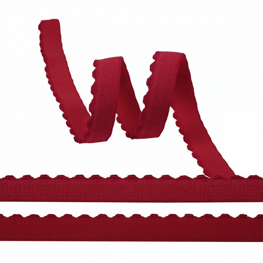 Резинка TBY бельевая Отделочная становая 12мм ЕТ1 темно-красный S059 уп.50 м