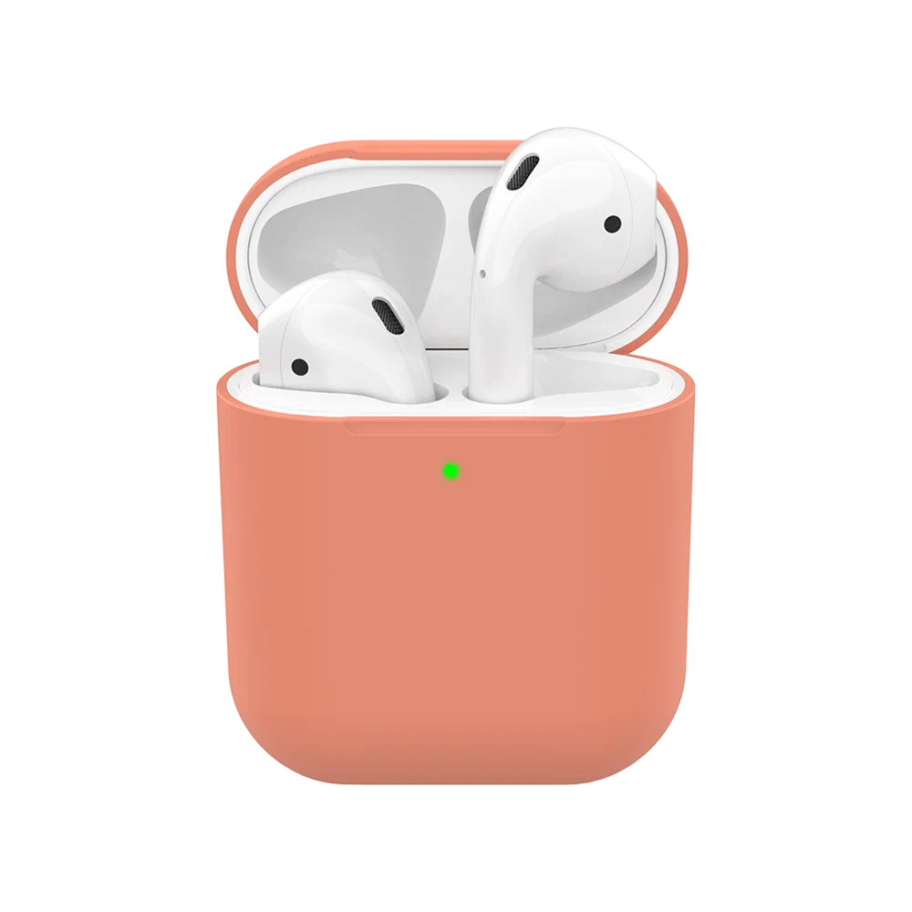 Силиконовый чехол Ultra Slim для AirPods 1/2, персиковый, Deppa 47040