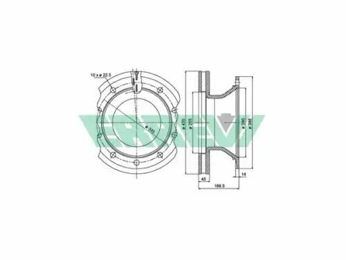 Диск тормозной 430/168.5x45/290 n10x22.5 SCHMITZ