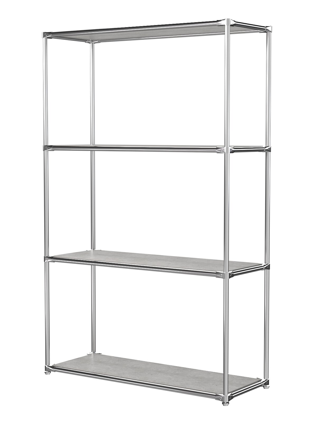 Хромированный стеллаж стиль №1г с полками ДСП 16 мм, Метрополитан Грей