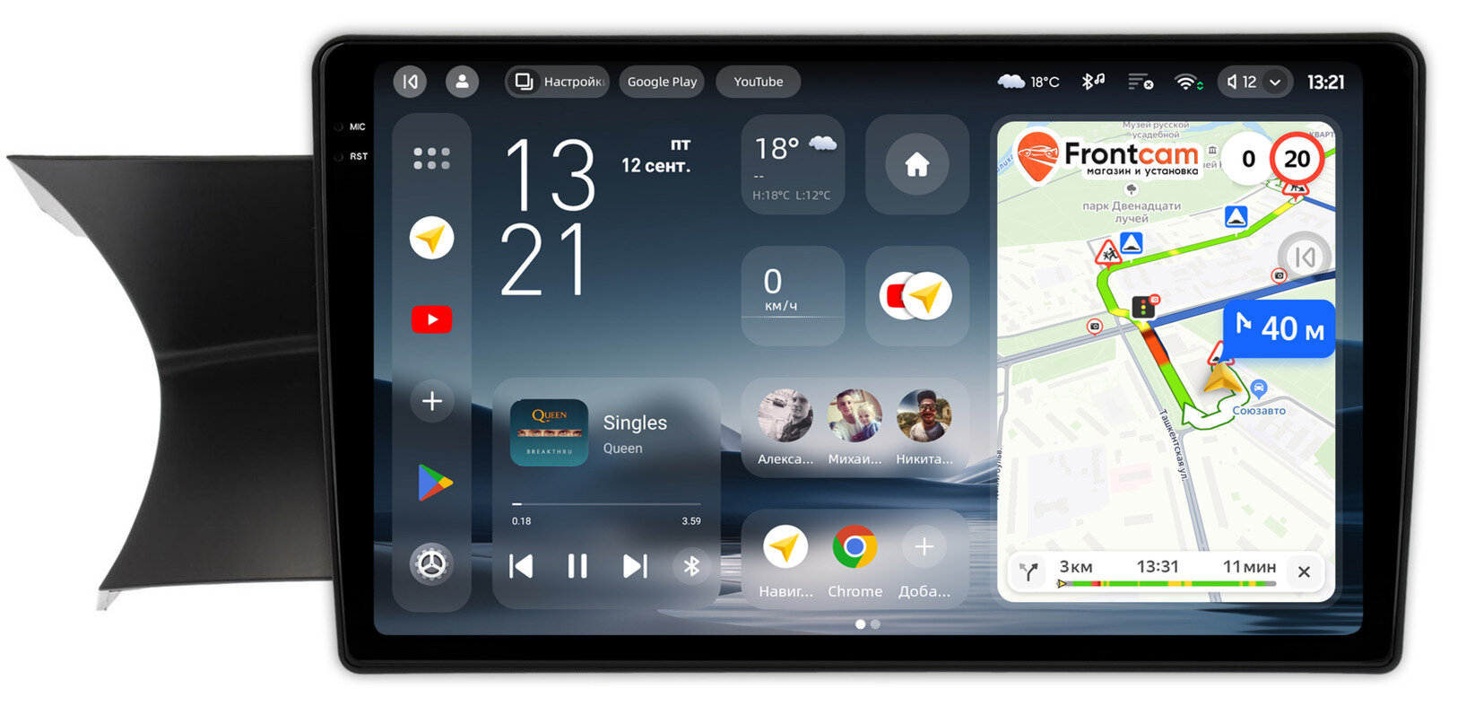 Штатная магнитола Teyes CC4 2K 8/128 9.5" RM-9-1288 Mercedes C-klasse (W204) 2011-2015 Android 14 (4G-SIM, DSP, QLed, AI)