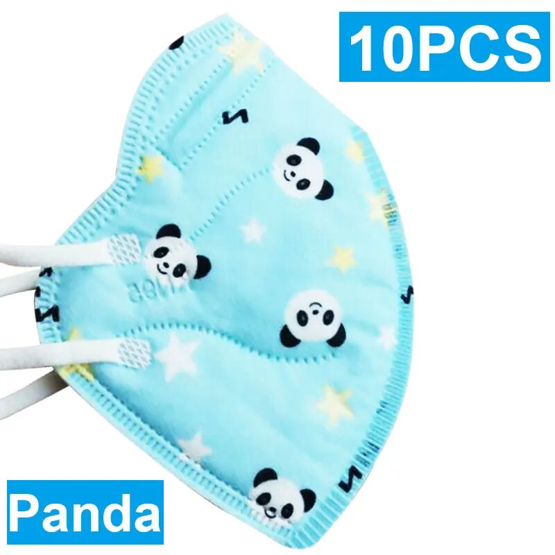 Детские маски для лица KN95, маски FFP2, защитные маски для детей 10PCS Panda