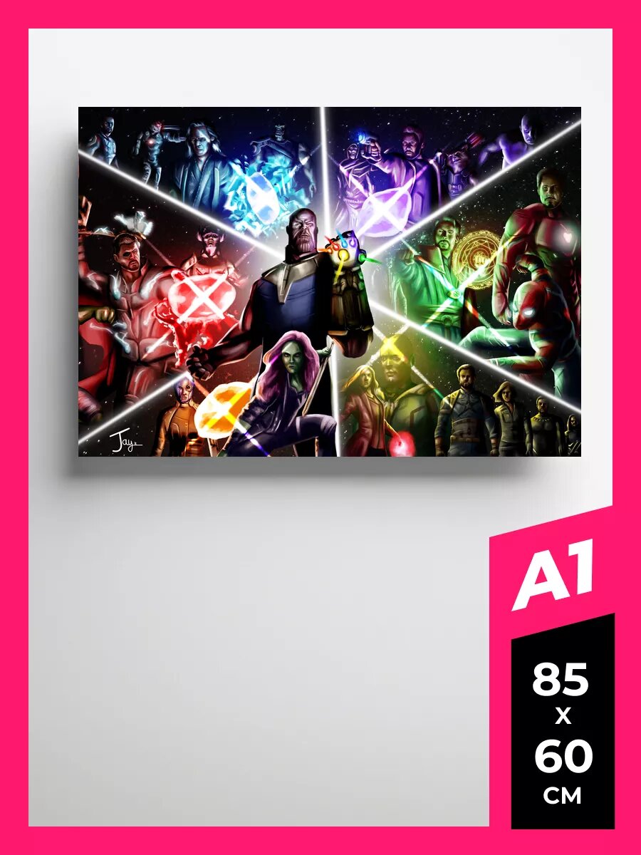 Плакат Марвел все супер герои Marvel Мстители