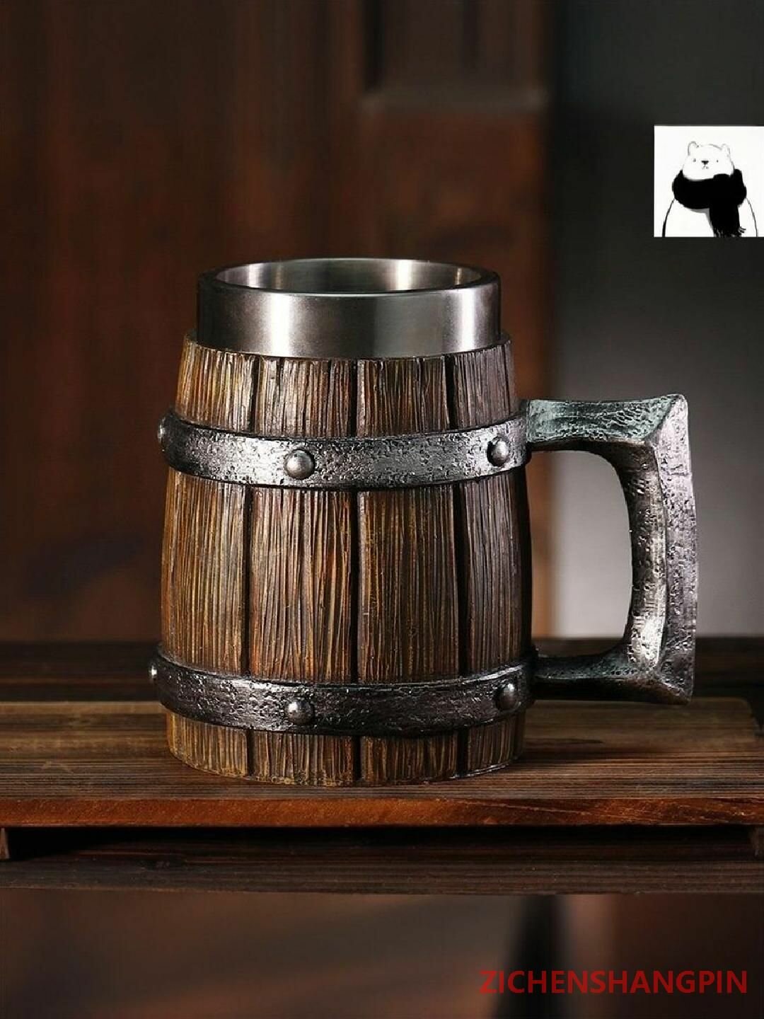 XQ Кружка "Имитация деревянной бочки", 600 мл, 1 шт