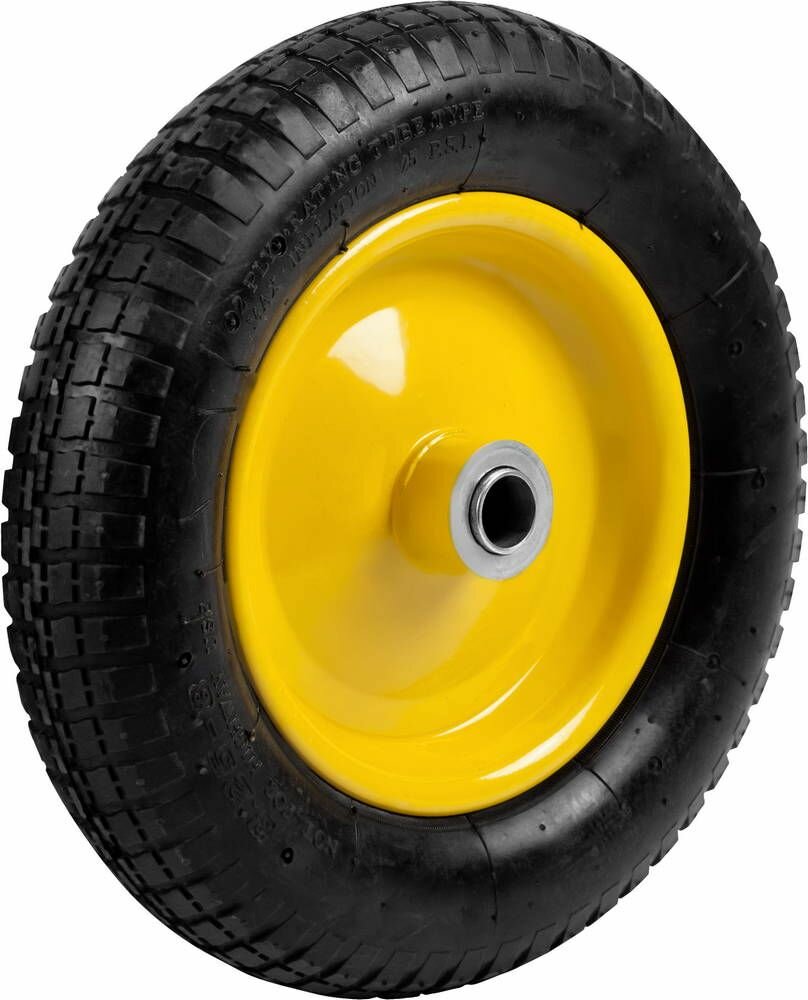 Пневматическое колесо GRINDA WP-25, 360 мм, стальной диск, подшипник 25,4 мм, арт. 422394, 422397, 422400 422407