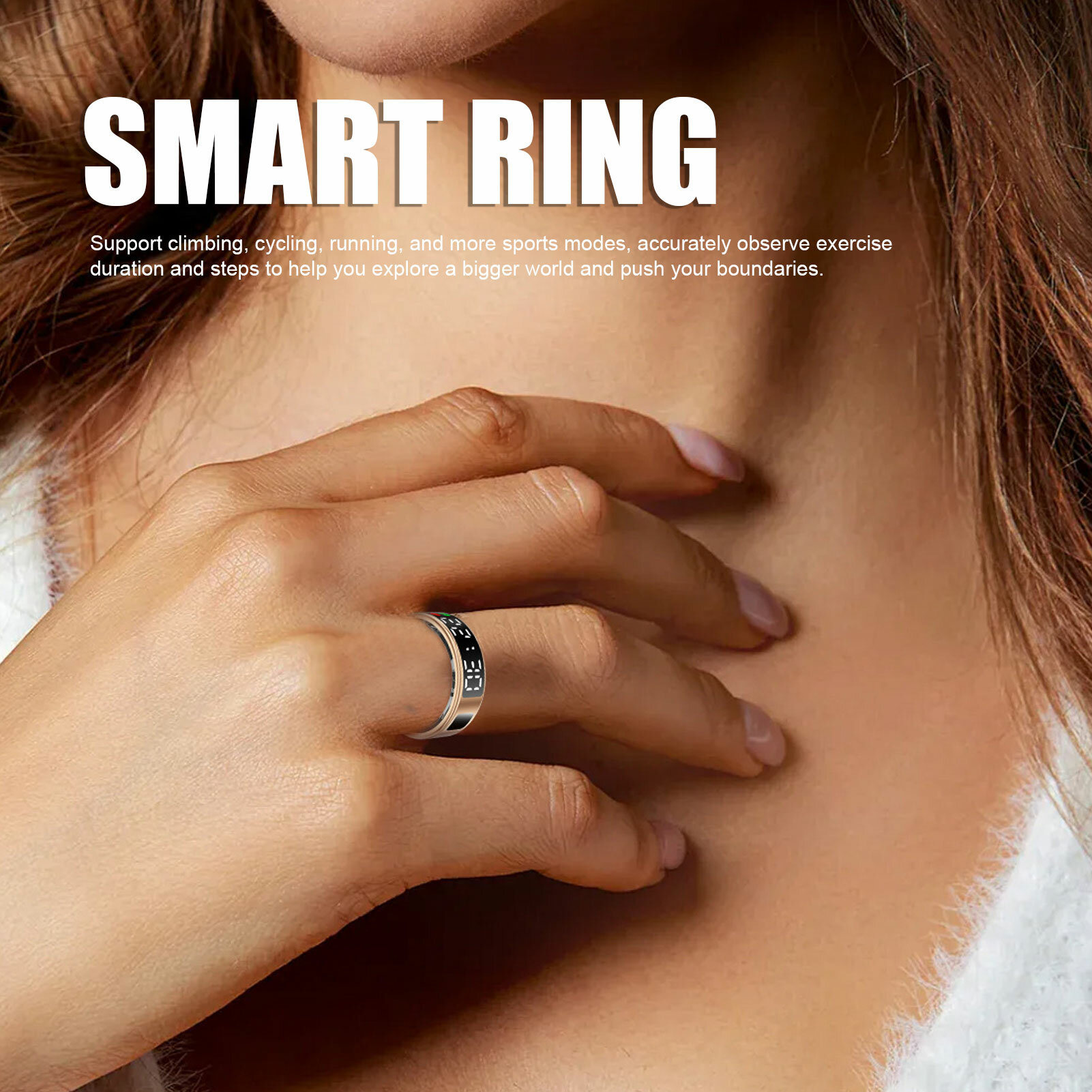 Фитнес-трекер с сенсорным экраном IP68 Управление жестами Видео Перелистывание страниц Несколько спортивных режимов Умное кольцо для здоровья