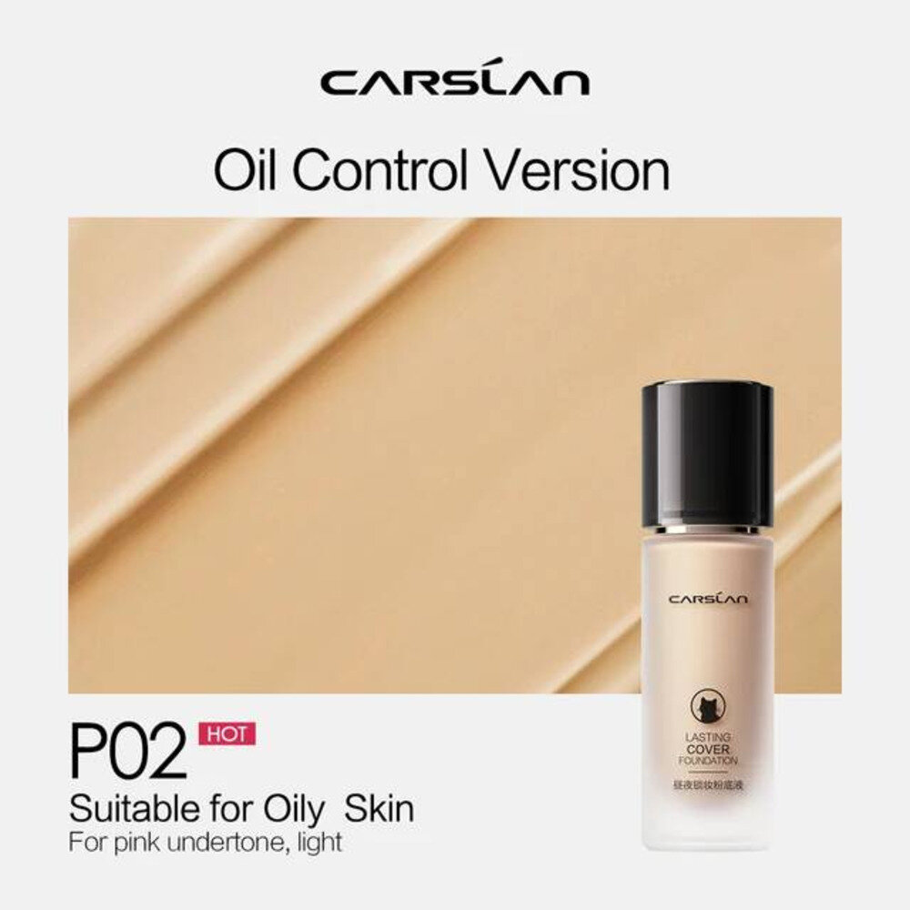 Жидкая тональная основа CARSLAN Longlasting Moisture Matte с полным покрытием, отбеливающая основа под макияж для контроля жирности кожи