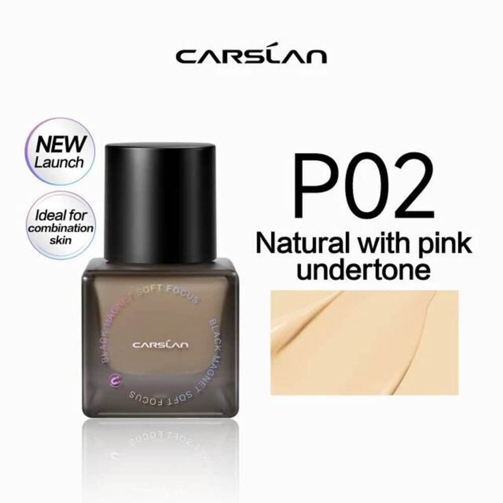 Жидкая тональная основа CARSLAN Black Magnet Soft Focus с матирующим эффектом, маскирующим поры, безупречным финишем, контролирующим жирность кожи, стойкий макияж для лица 24 часа