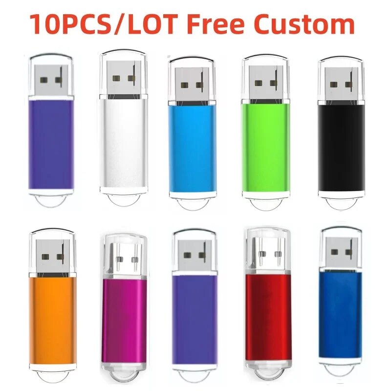 10 шт./партия, USB 2,0 флеш-накопитель, 8 ГБ, 16 ГБ, 32 ГБ, 64 ГБ, 128 ГБ, 2 ГБ, 4 Гб, Mixed Color, 8G X10PCS