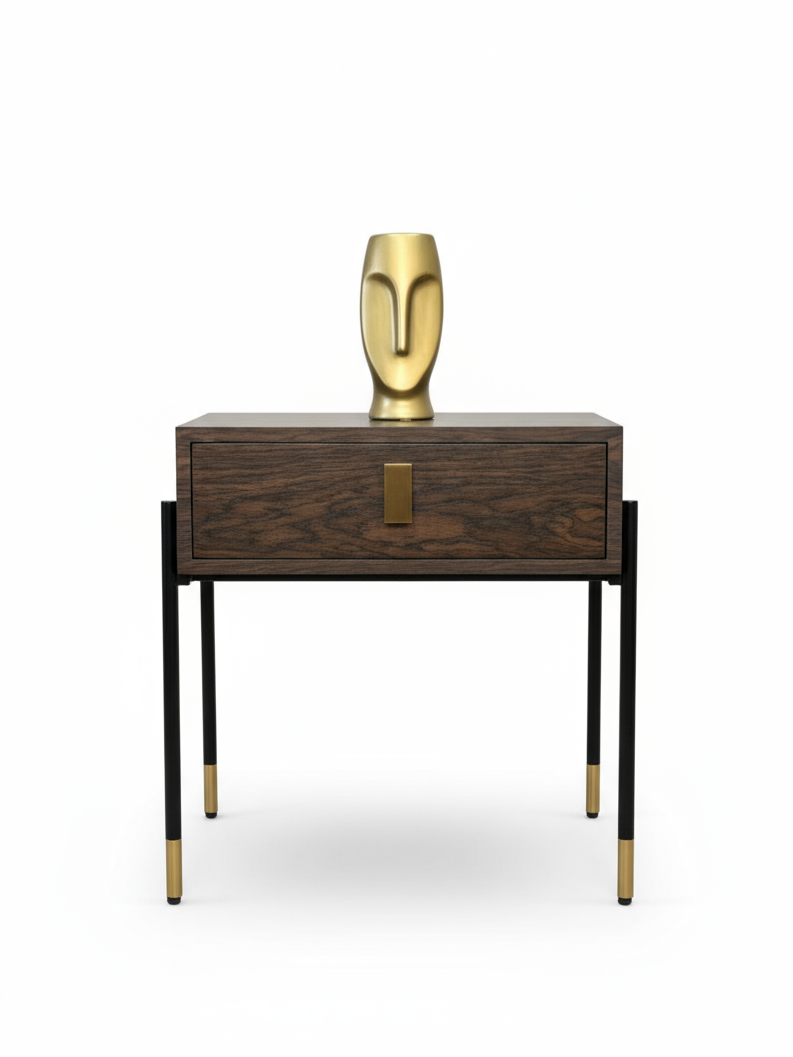 Тумба прикроватная на ножках, шпон венге 54х40х56 см напольная, Brooklyn