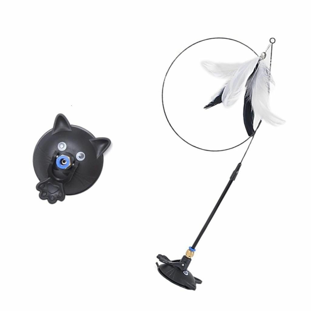 Игрушка для животных, Модернизированная мощная присоска funny cat stick-Черный