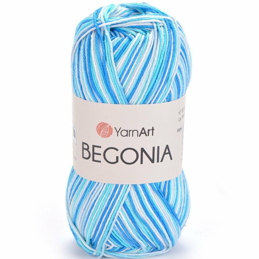 Пряжа Yarnart BEGONIA MELANGE 510 син/бирюз/белый (5 мотков)