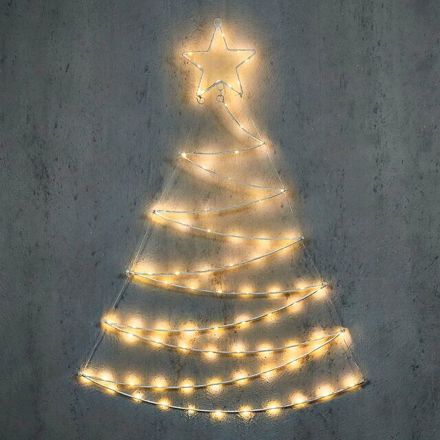Световое панно Елка Сиона 110 см, 80 теплых белых LED, белое, IP44, Edelman, 1126497