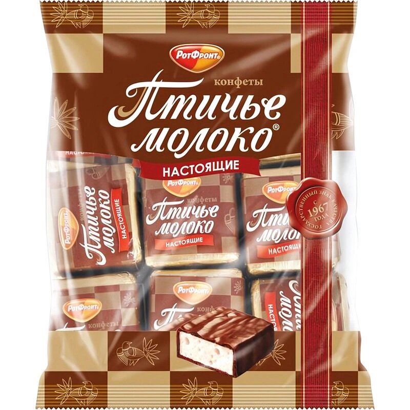 Конфеты шоколадные Рот Фронт Птичье молоко сливочно-ванильн, 225г