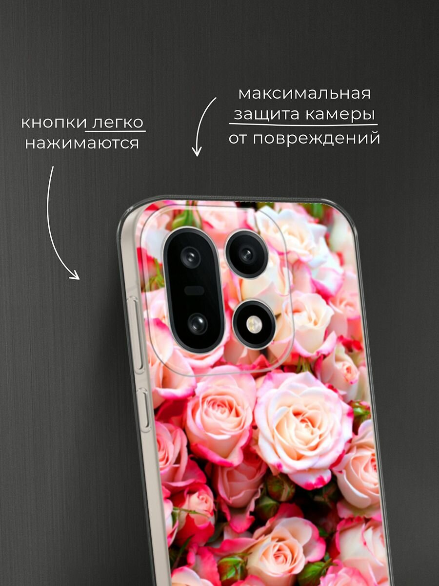 Силиконовый чехол на OnePlus 15 / Ван Плас 15 с принтом Много роз — фото 1
