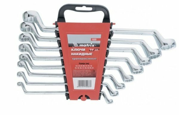 Ключи накидн Набор 8пр 6-22мм CR-V оцинк MATRIX