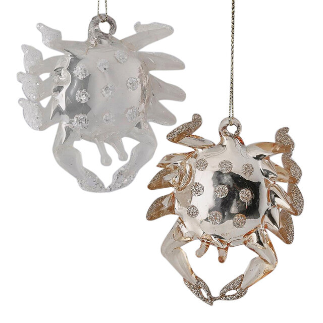 Набор стеклянных елочных игрушек Granchi Aleberto - Fascino Del Mare 9 см, 6 шт, подвеска, EDG, 680812-18-набор