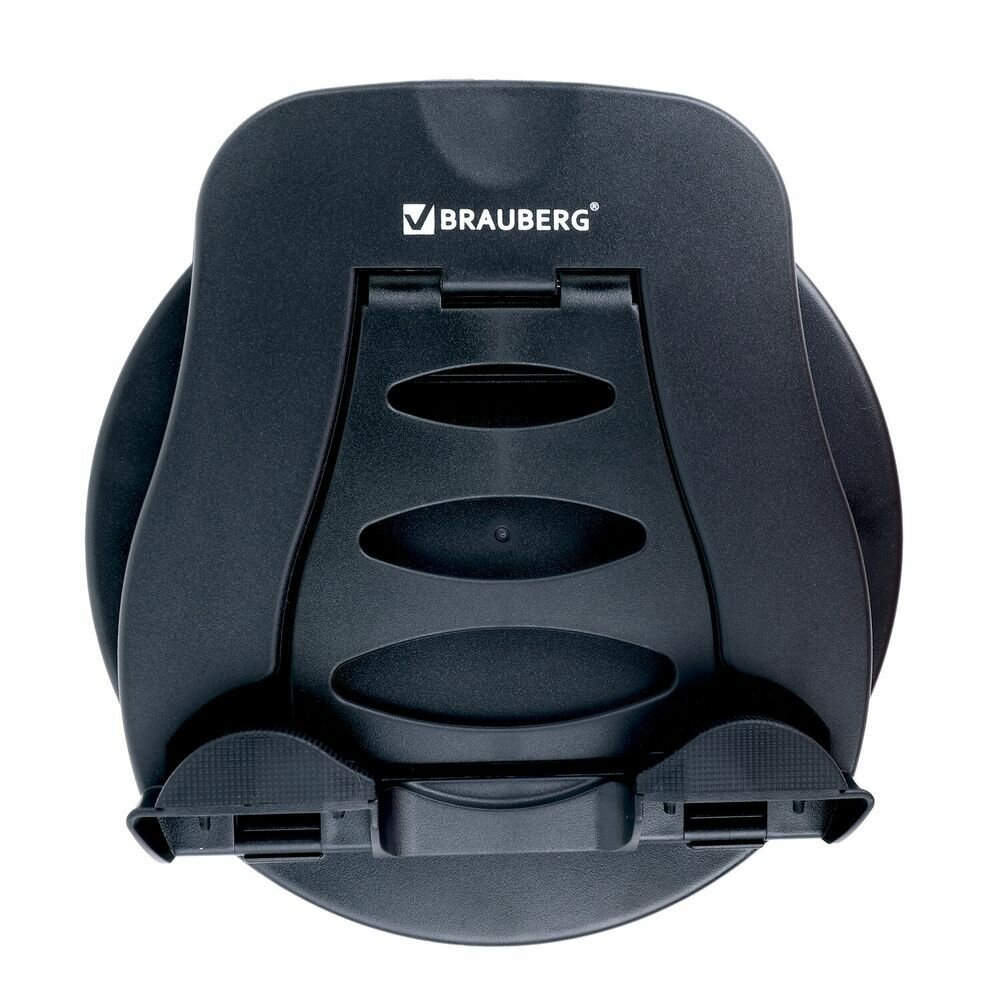 Подставка для ноутбука, планшета 220х210х165 мм, вращающаяся, черная, BRAUBERG