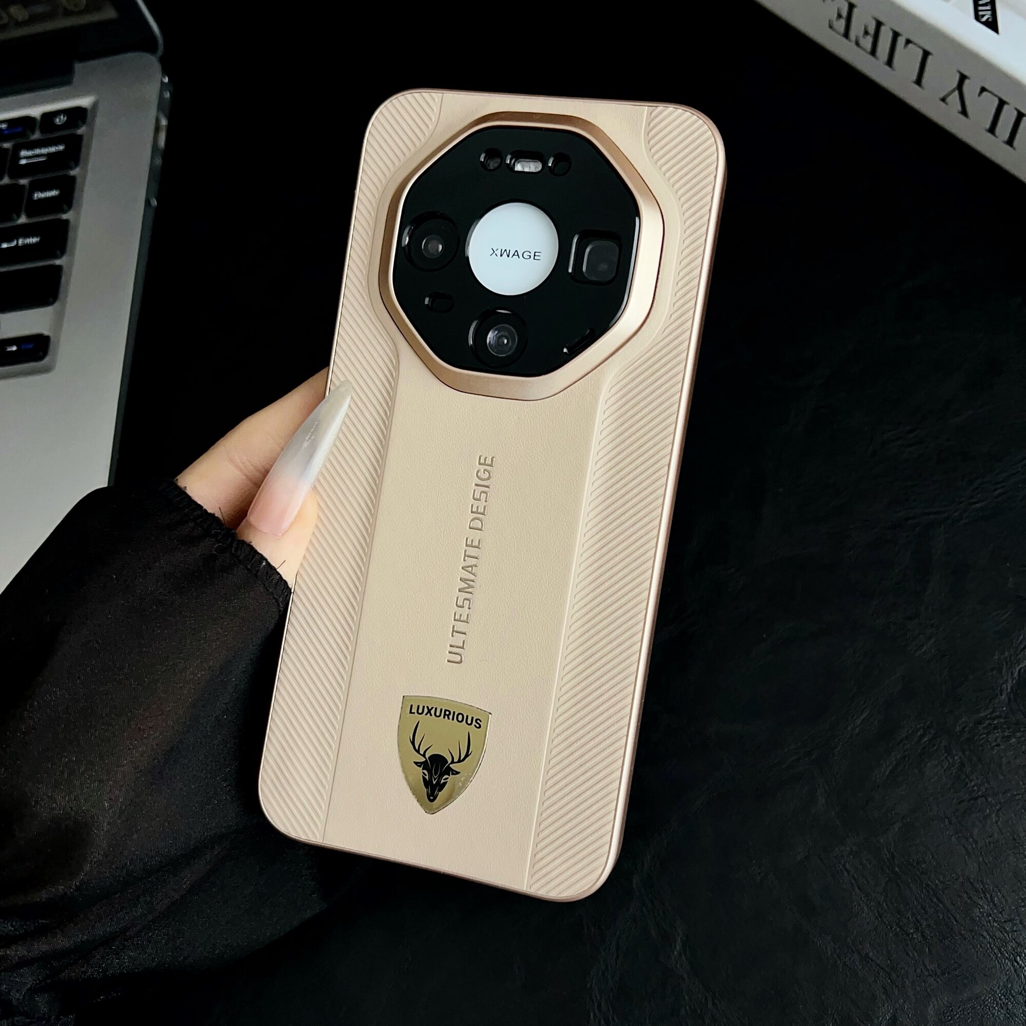 Чехол для Huawei Mate 80/Хуавей Мате 80 Про, soft touch, чехол-кардиомонитор, искусственная кожа, поликарбонат (PC), защита камеры, ударопрочный, усиленные углы, soft touch, Huawei, Huawei Mate 80