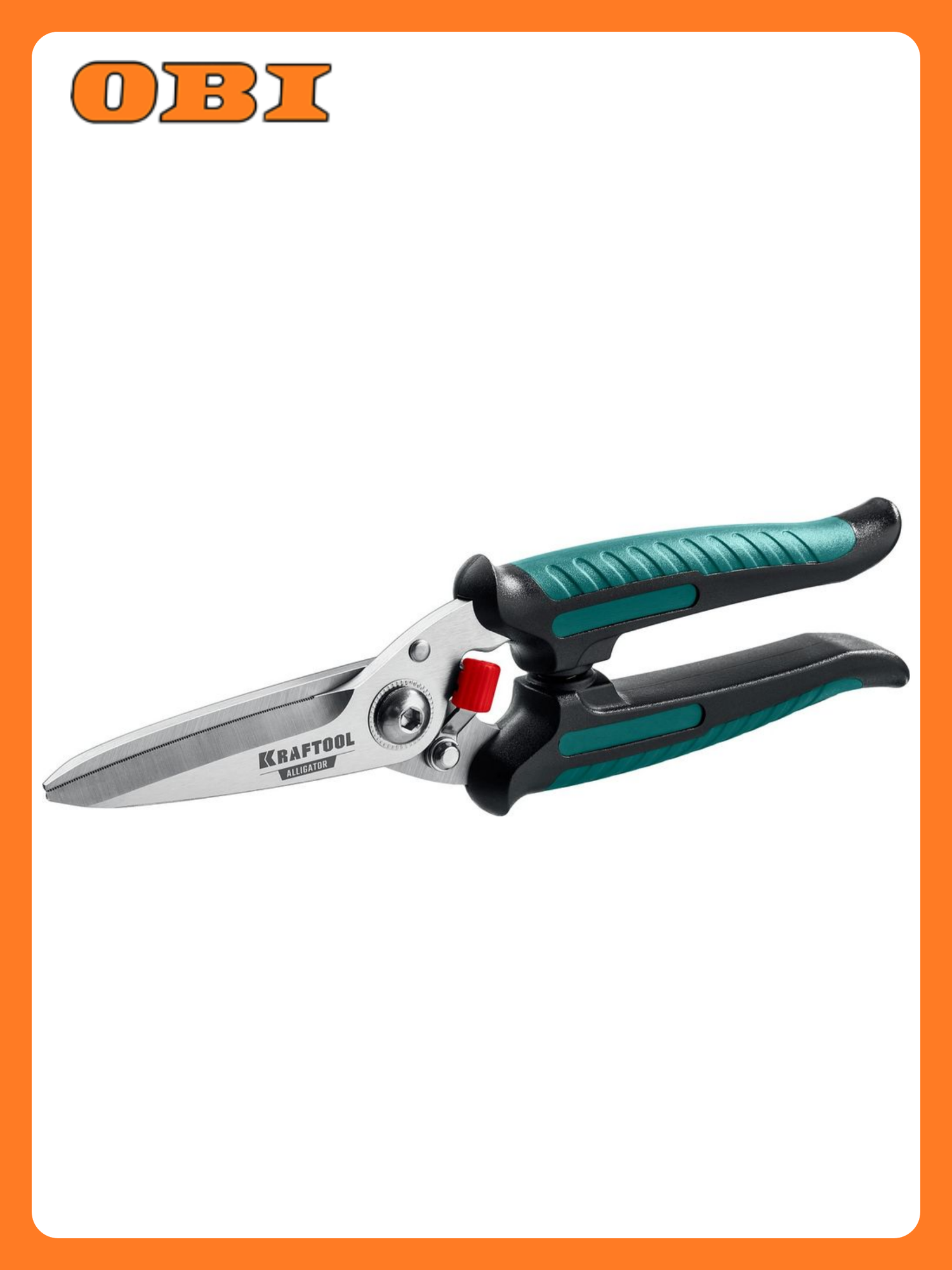 Ножницы Kraftool, прямые, нержавеющая сталь, двухкомпонентные рукоятки, 200мм