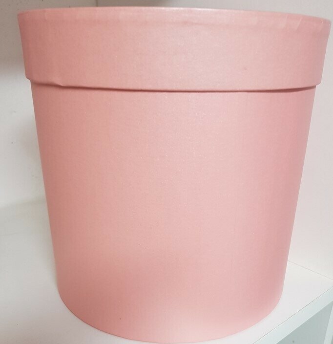 !09 Коробка шляпная с крышкой 20x20 см. цвет розовый