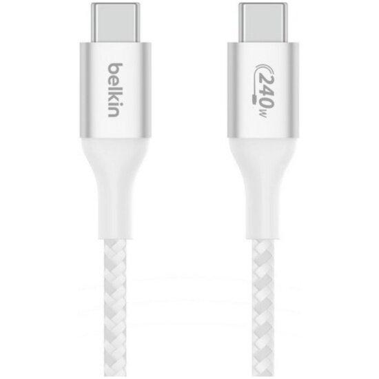 Кабель Belkin USB-C - USB-C, BoostCharge Braided, 1м, 240Вт, белый