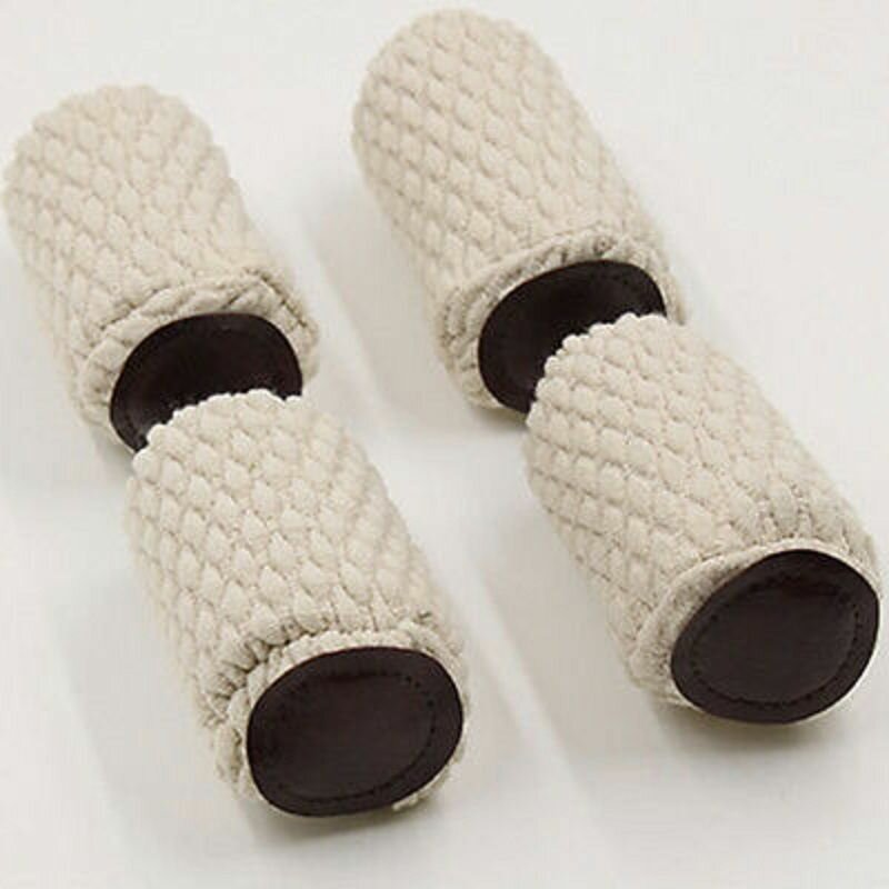 4 шт. высококачественные вязаные чехлы для ножек стола и стула для защиты пола, кремовый цвет