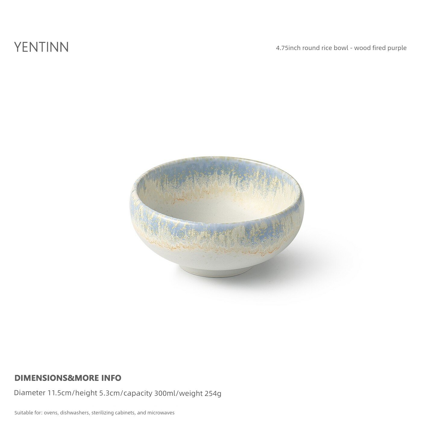 Керамическая миска для риса YENTINN в китайском стиле, приготовленная в печи, миска для риса на пару, миска для