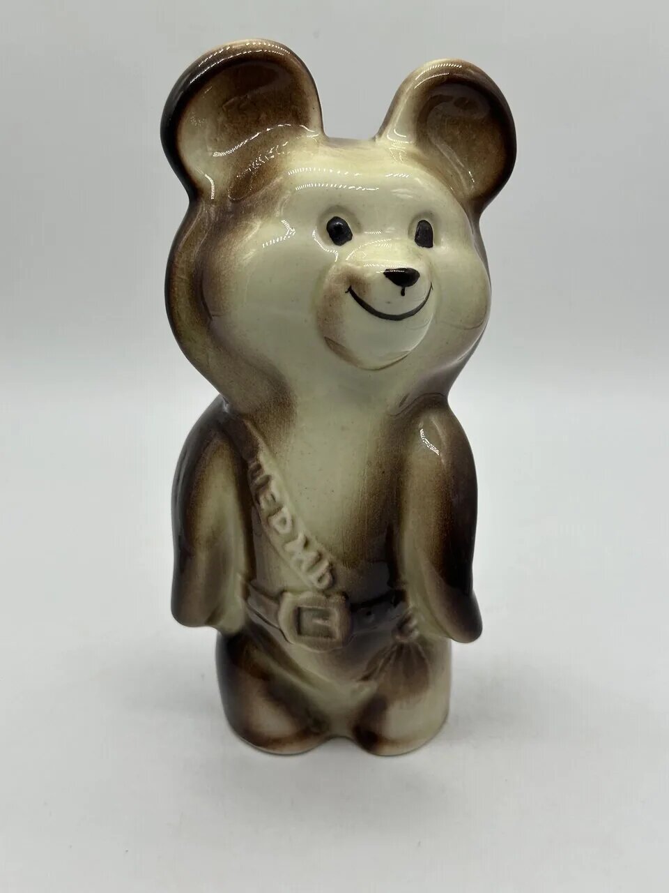 Статуэтка Олимпийский Мишка Фарфор ссср 1980 годы 15см