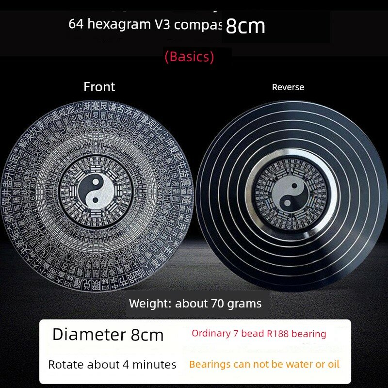 Китайский высокотехнологичный фиджет-спиннер, цельнометаллическая игрушка для снятия стресса, компас Фэн-шуй Тай-чи