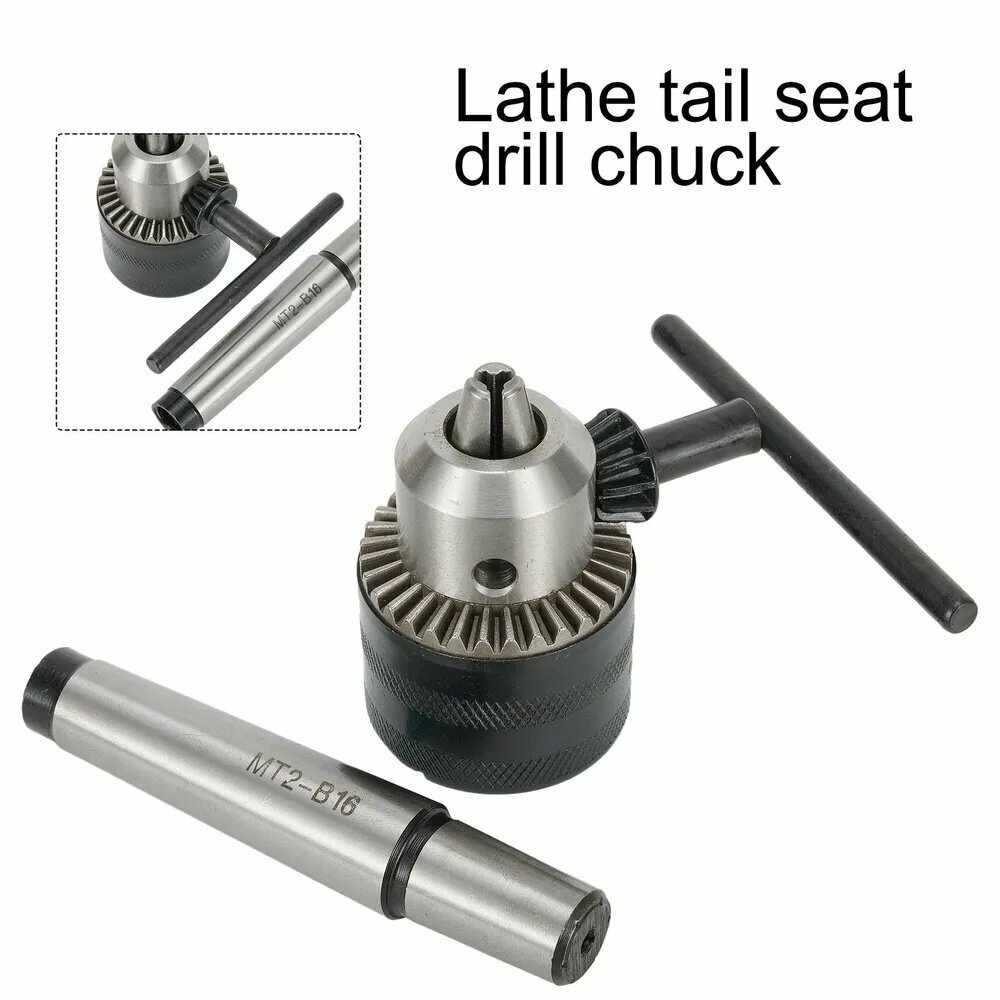 Сверлильный патрон от 5/64 " до 1/2" с MT2 для оправки с конусом Морзе и ключом для токарного станка