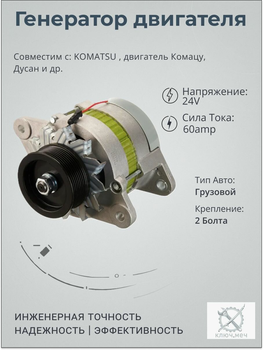 Генератор для KOMATSU , двигатель Комацу, Дусан