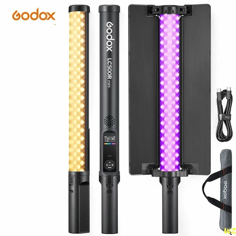 Godox LC500R mini Чёрный 2500K-8500K Светодиодная световая трубка для фото видео съемки