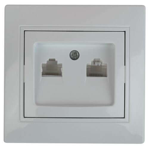 Розетка компьютерная 2-м СП Plano 1-304-01 RJ45 бел. Intro Б0043241
