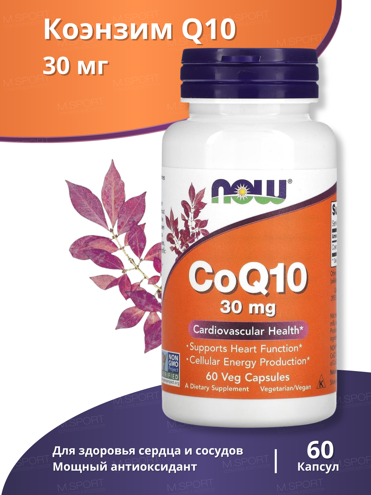 Коэнзим Нау Фудс Сo Q10 30 мг (60 капс) / Now Foods Сo Q10 30 мг (60 caps)