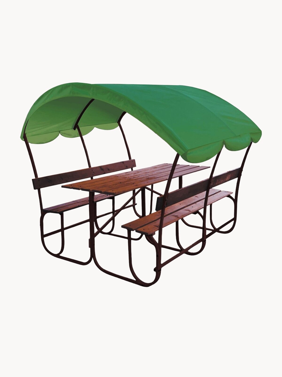 Беседка разборная "Летняя 3" цвет коричневый, 2х1,8х1,9 тент салатовый