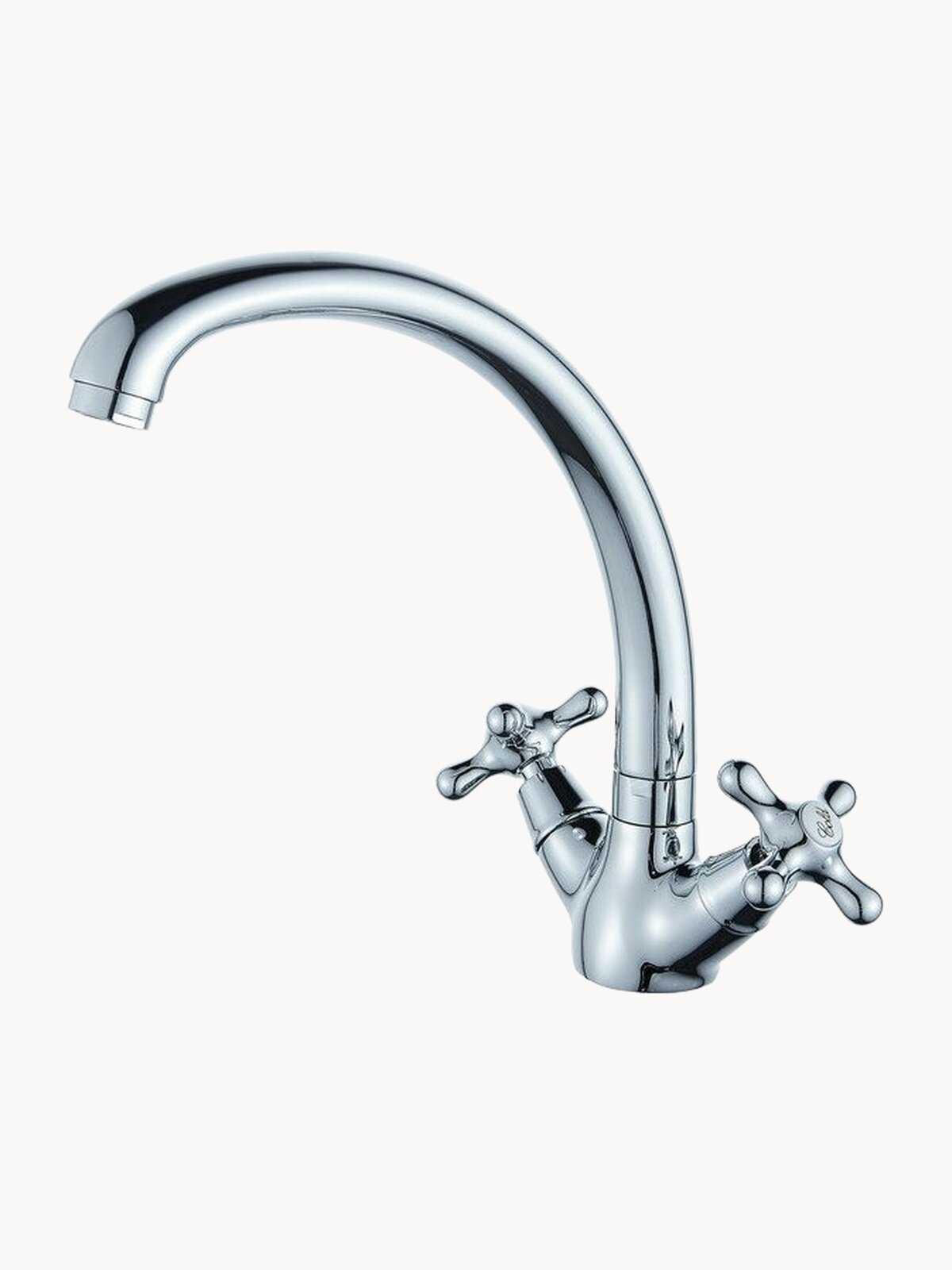 Смеситель на кухню Diadonna D80-742314 с высоким изливом, керамические кран-буксы, хром, крепление гайка